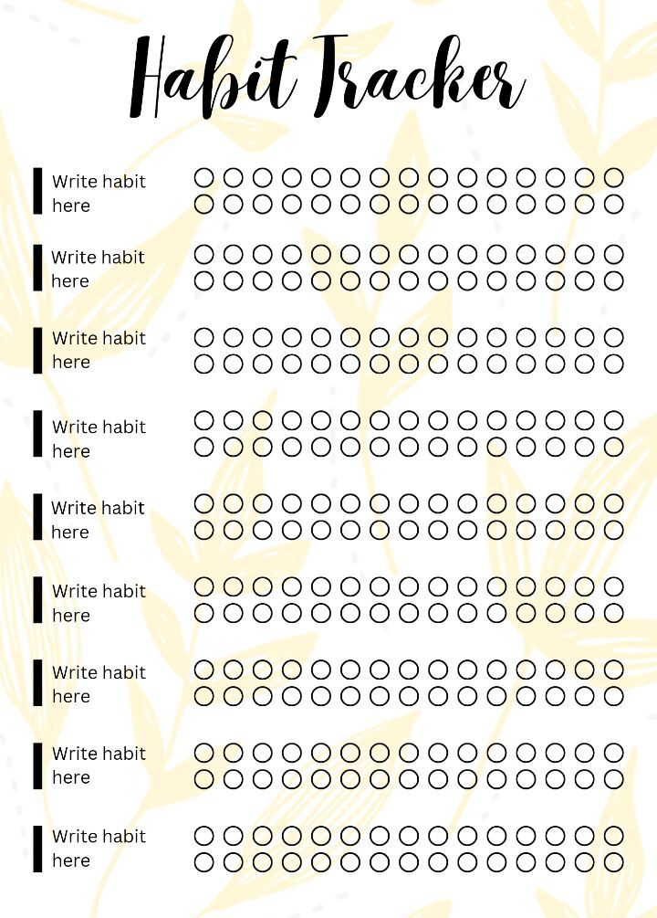 Canva Habit Tracker Template