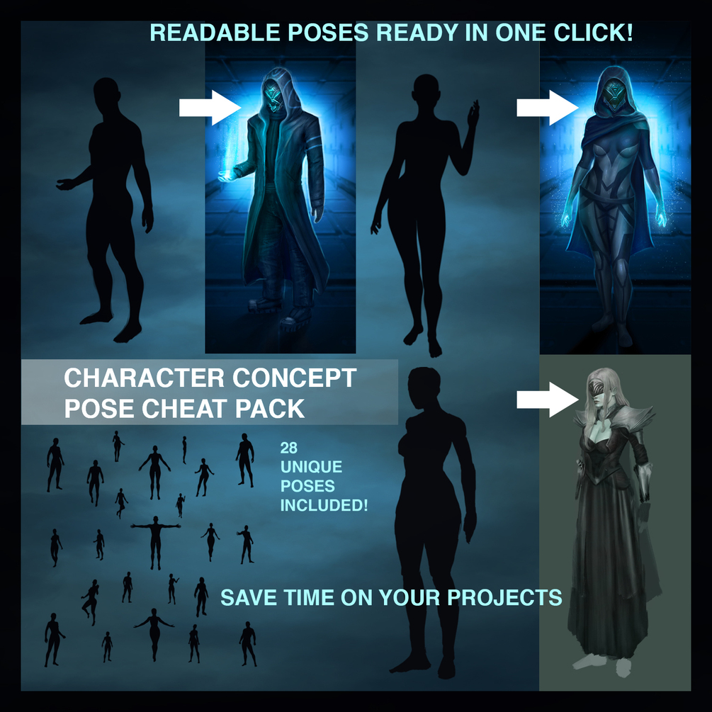 Character Concept Art Pose Cheat Pack