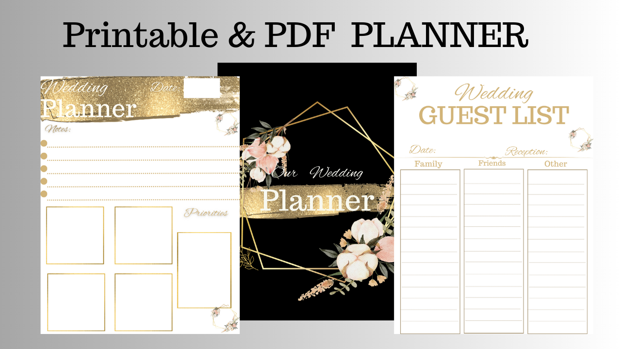 Wedding Planner &Printable; & PDF Digital Product