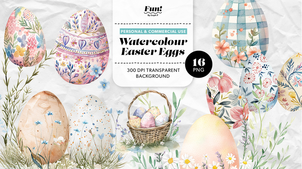 Watercolour Easter Egg Clipart – Cottagecore PNG with Transparent ...
