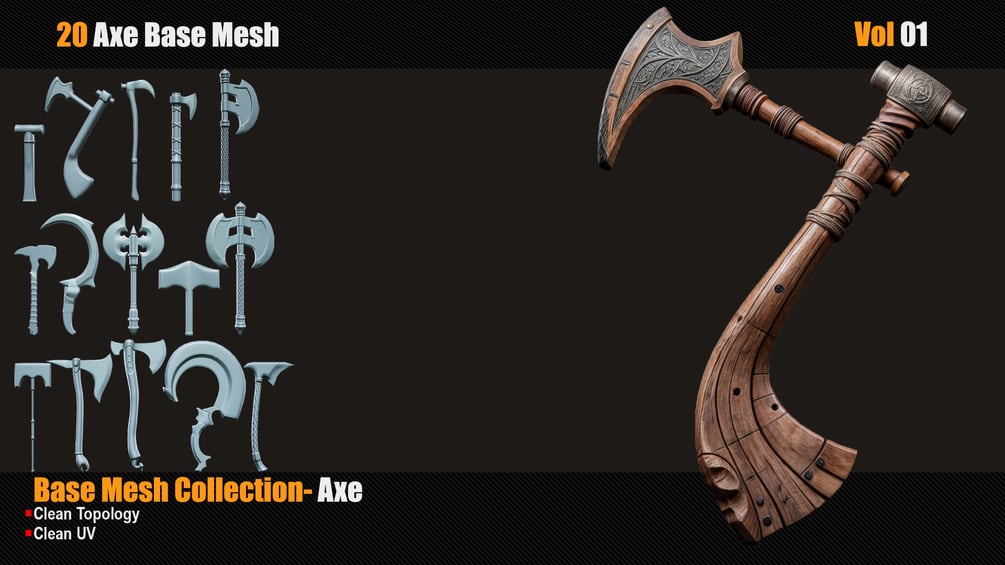 20 axe base mesh