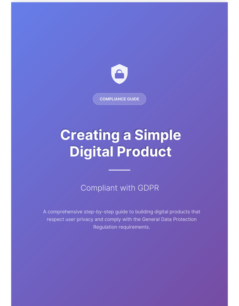 Create a Simple Digital Product Compliant with GDPR