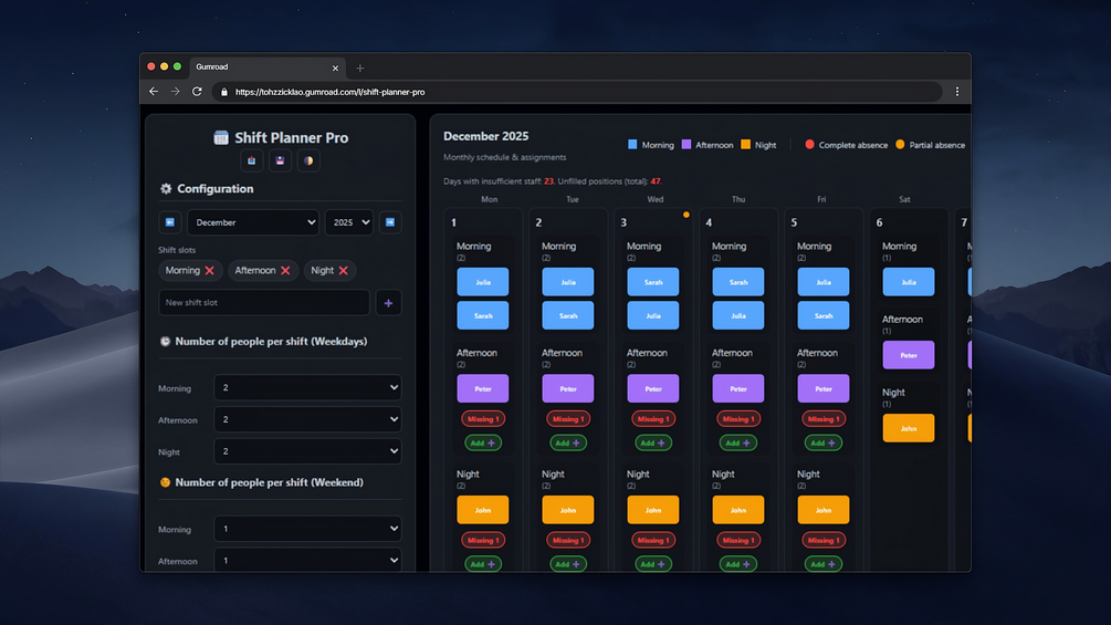 Shift Planner Pro