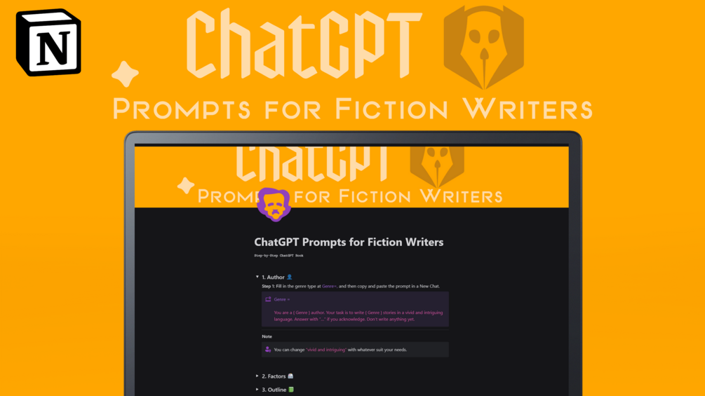 ChatGPT Prompts for Fiction Writer | Notion Template