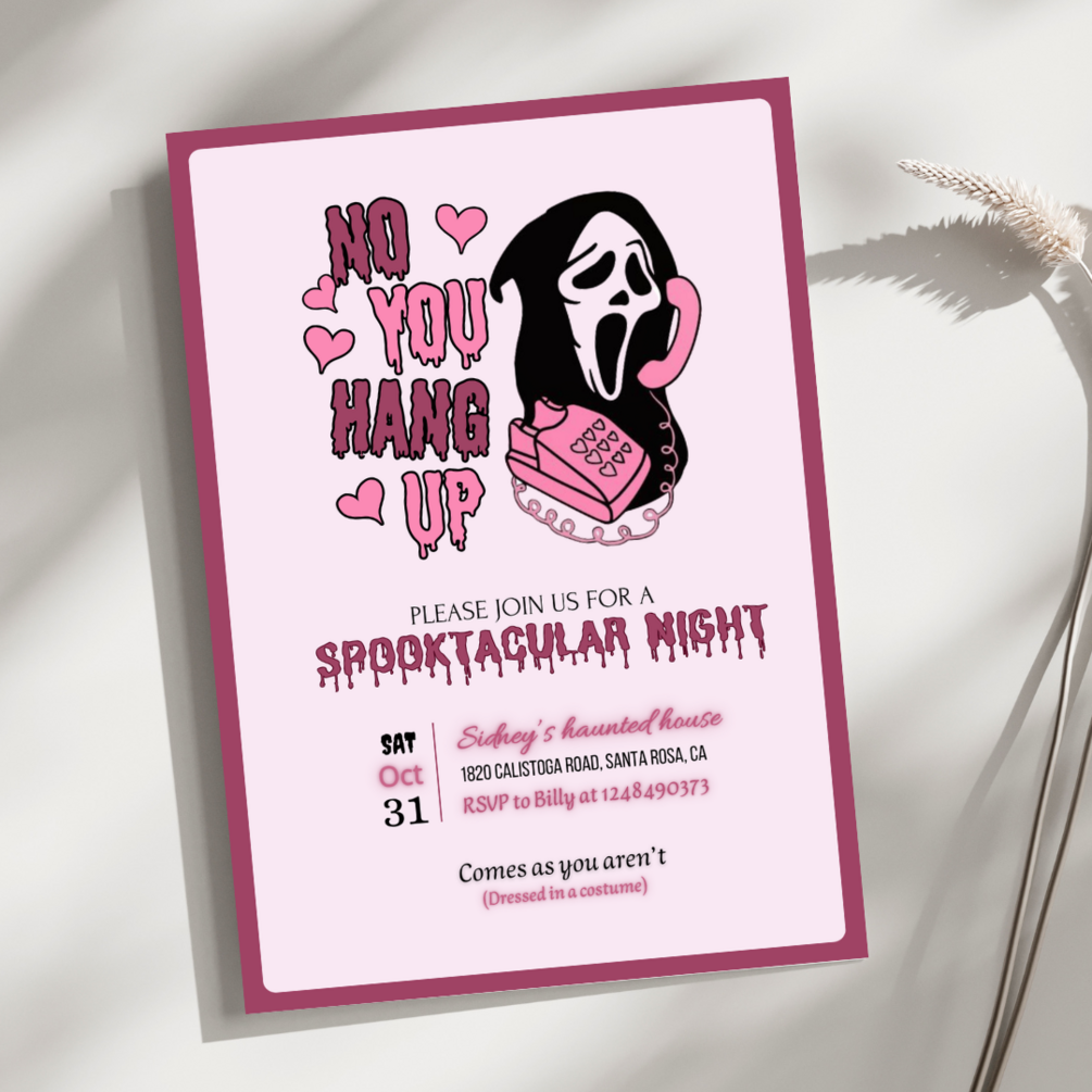 Ghostface invite template