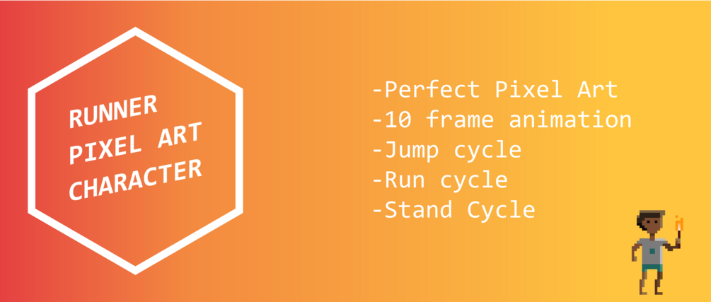 Runner Pixel Art Character (with animation)