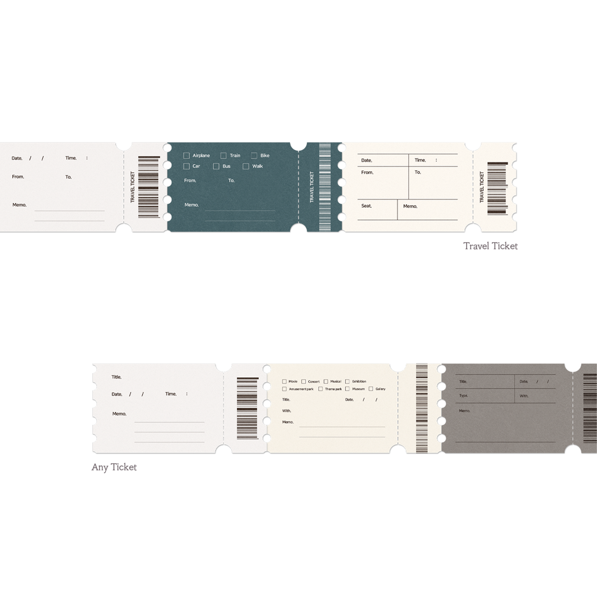 Ticket Stikcers (Digital Stickers for i Pad and Goodnotes app)