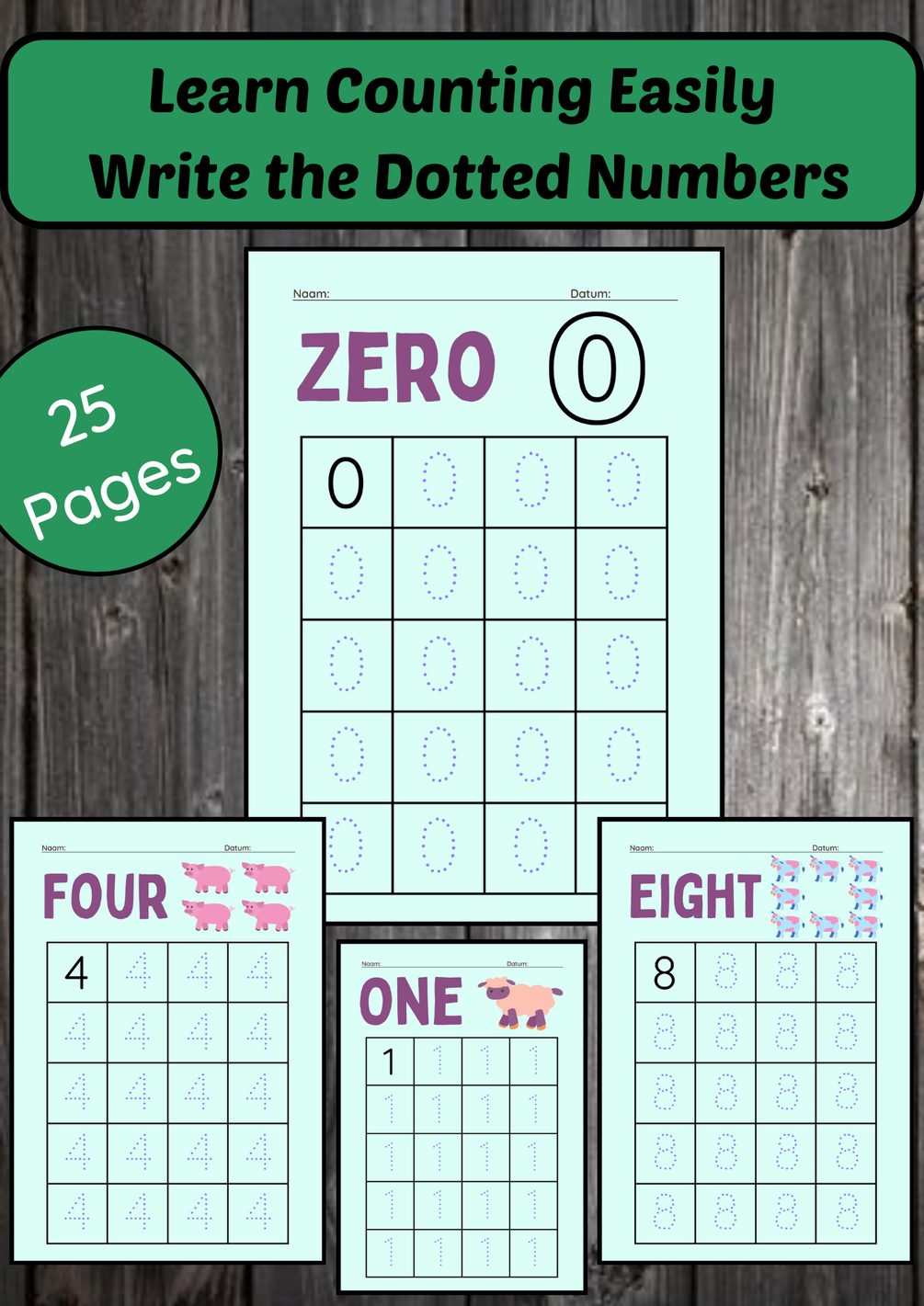 Learn Counting Easily Write the Dotted Numbers