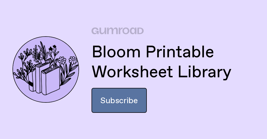 Bloom Printable Worksheet Library