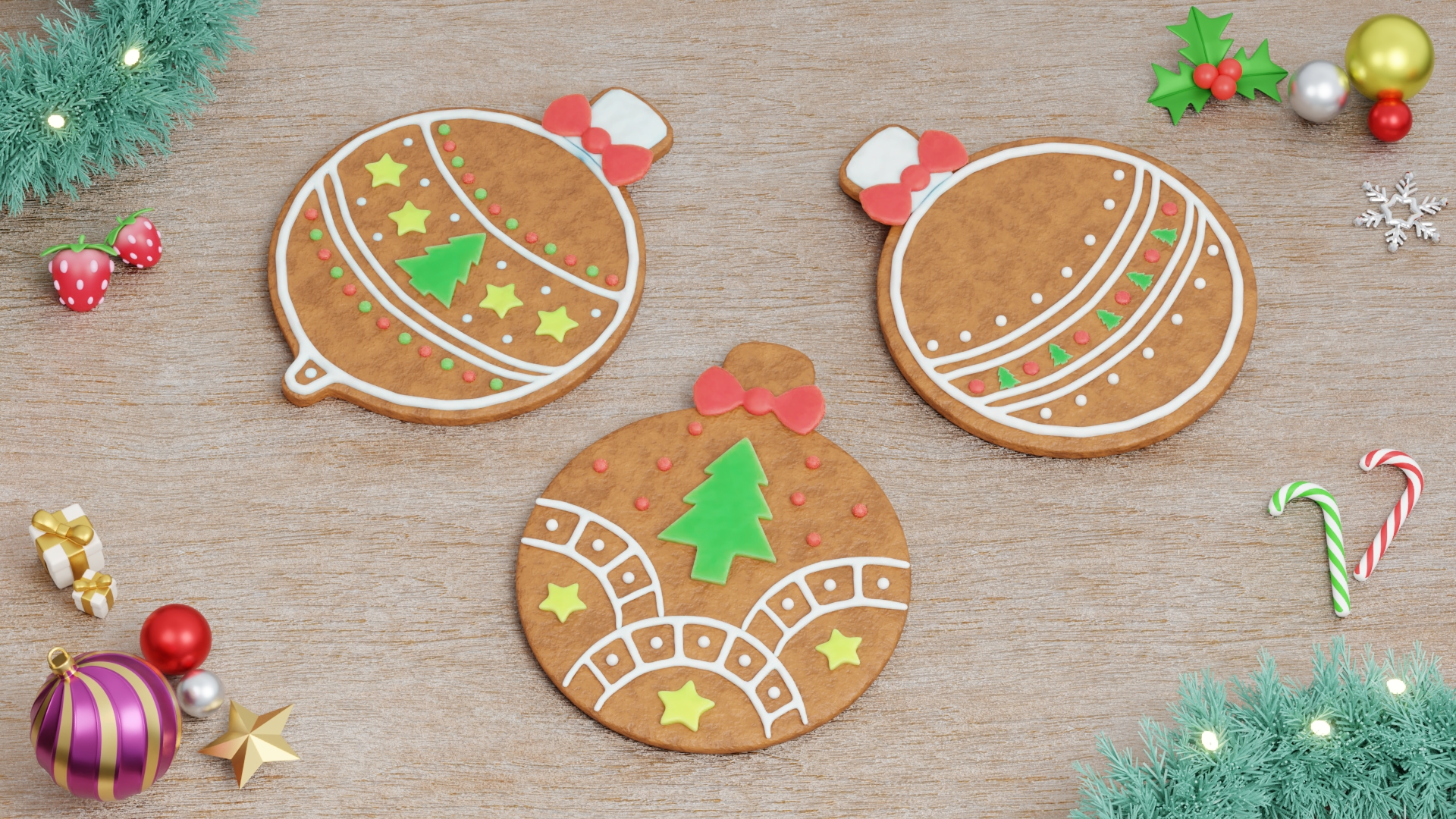 Gingerbread Christmas Cookie 5 - Ornaments