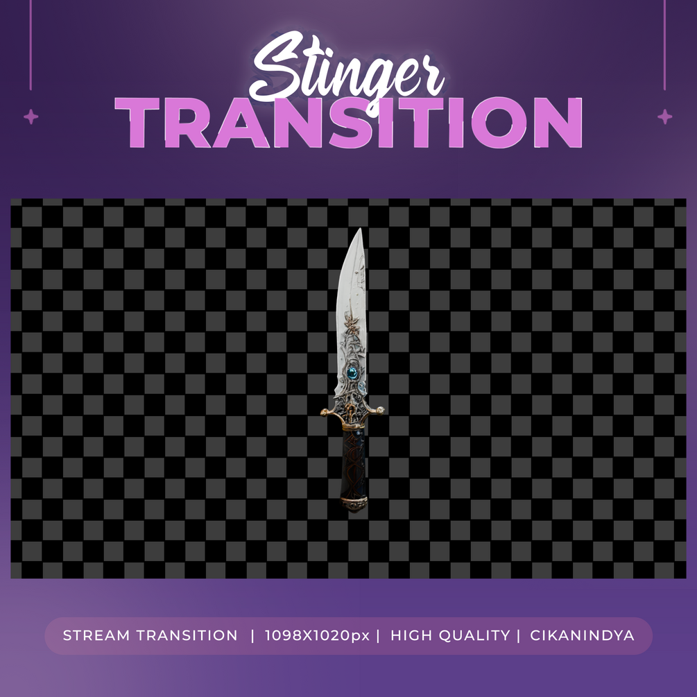 Animated Stinger Transition Mystic Knife | Stylish Cut-In for OBS & Twitch | Vtuber Stream ...