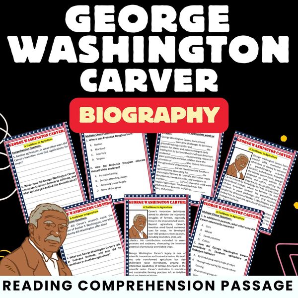 Black History Month Reading Comprehension Passages Biographies ...