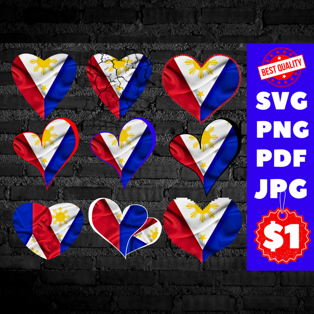 Filipino and Philippine Flag SVG Bundle - High Quality Designs for your ...