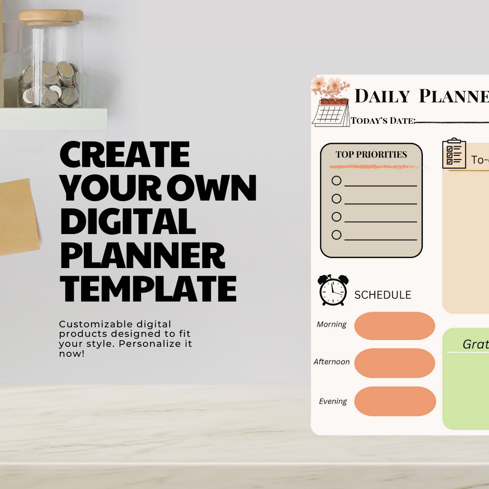 Printable Daily Planner Template (Canva Editable)