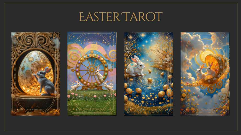 Easter-Themed Tarot Card Deck – Embrace the Golden Glow of Renewal
