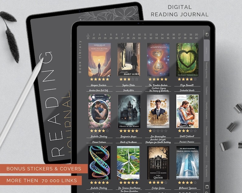 Digital Reading Journal Dark mode | Book tracker | Book review and ...