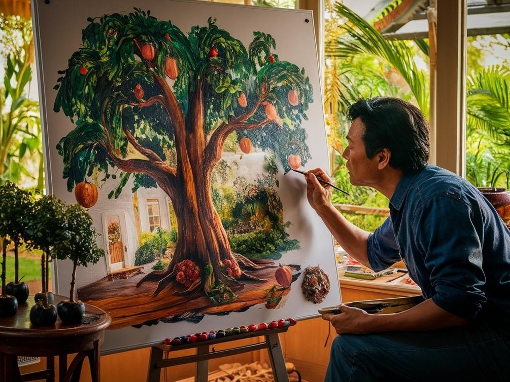 Celebrate nature's elegance with this stunning tree painting."