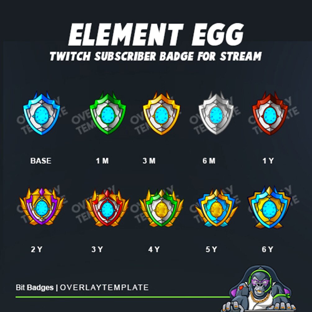 Element Egg - Bit Badges