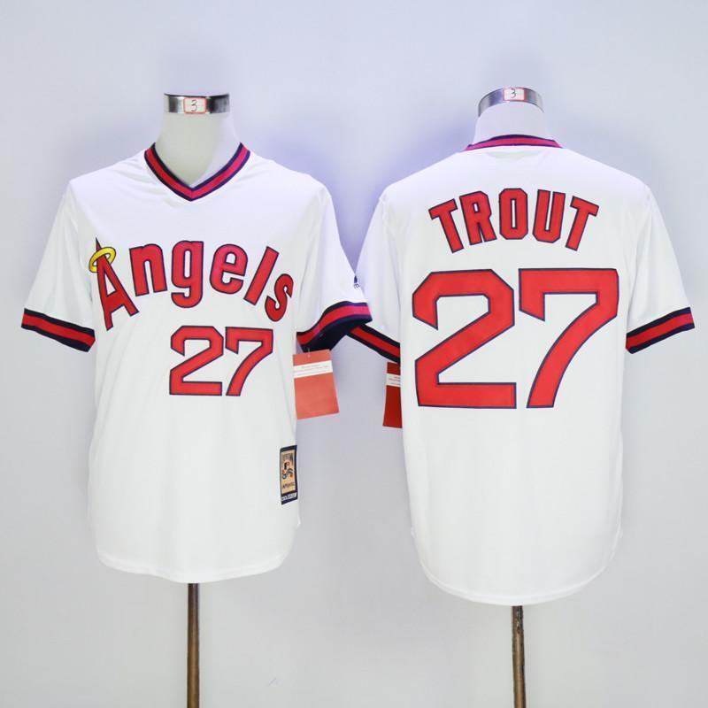 Mike Trout California Angels White Throwback Jersey