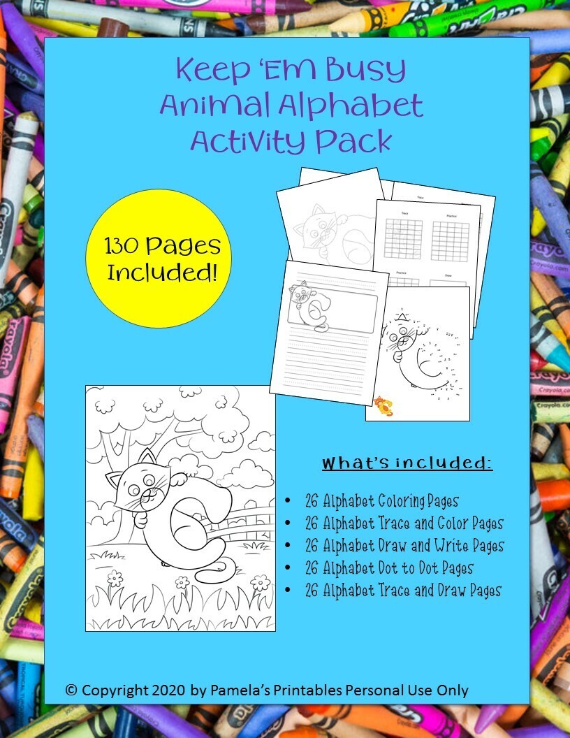 Keep 'Em Busy Animal Alphabet Activity Pack