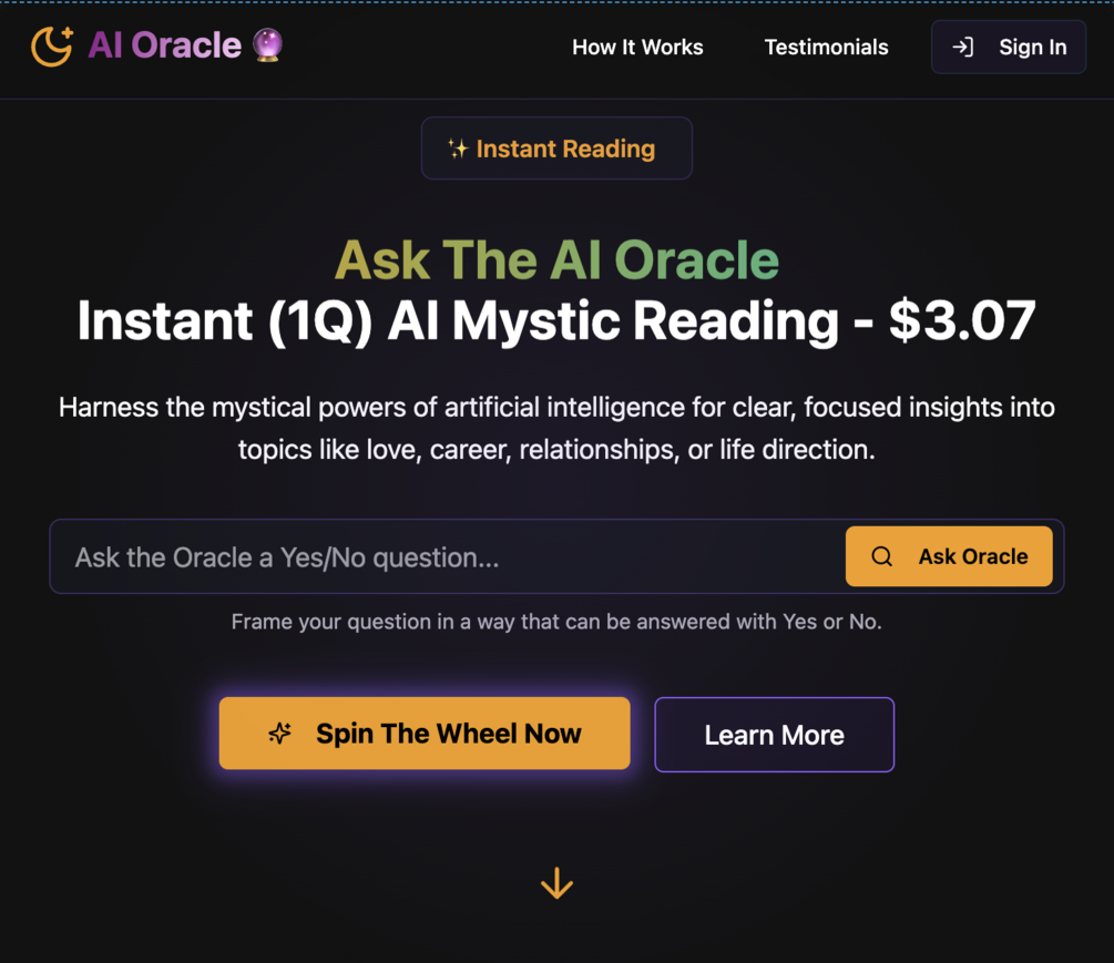 Instant (1Q) AI Reading from Your Mystic Mentor (The Oracle 🔮)