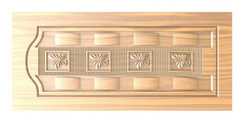 CNC Door ArtCAM Design: Elegant Leaf Motif
