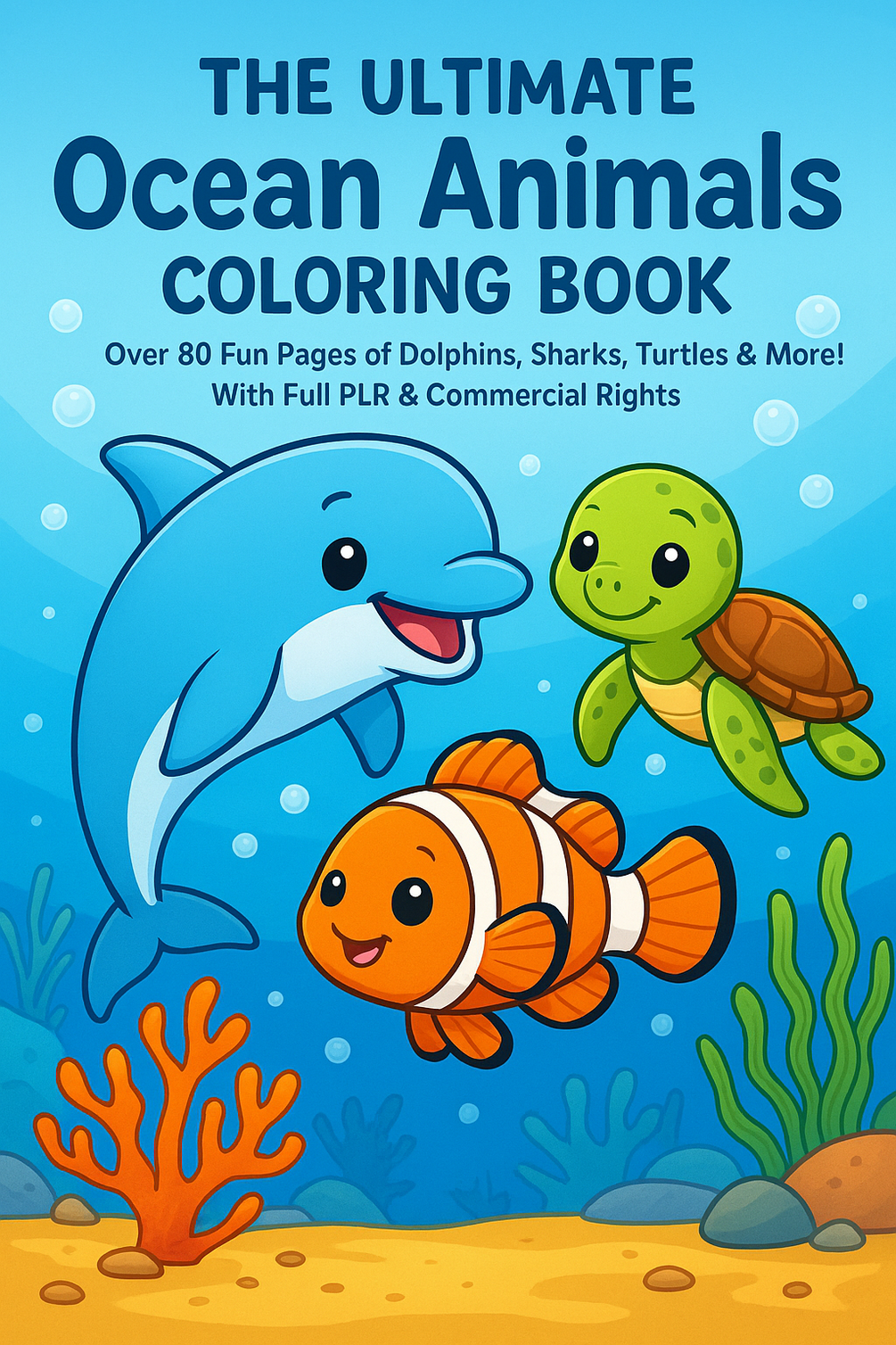 The Ultimate Ocean Animals Coloring Book | Over 80 Fun Pages of ...