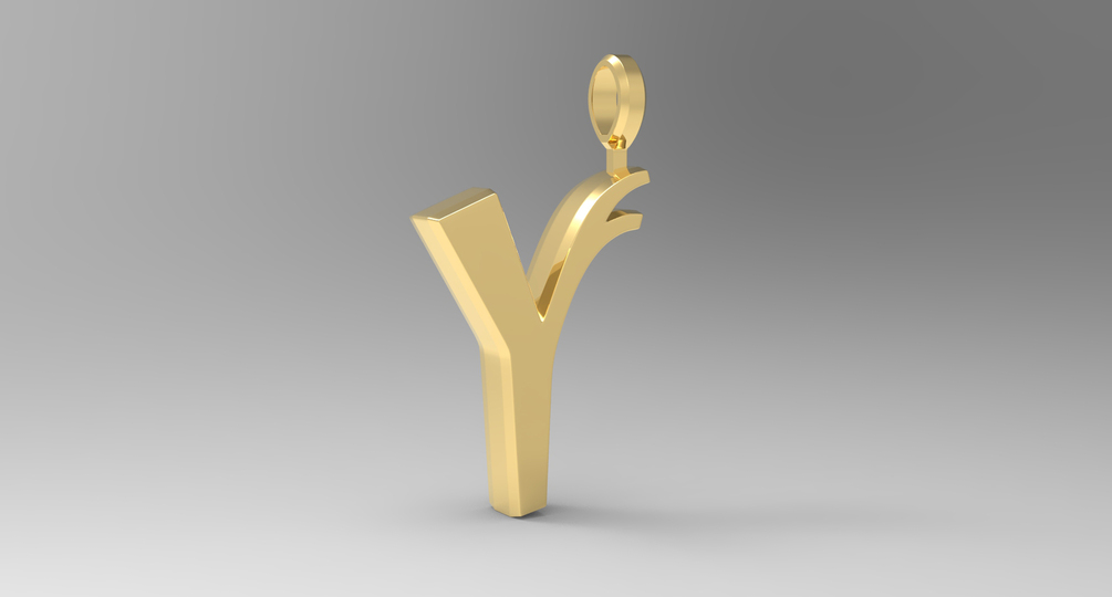 Y Letter Pendant Gold