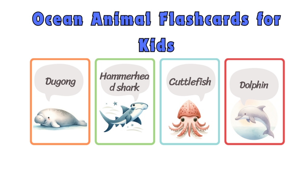 Ocean Animal Flashcards for Kids