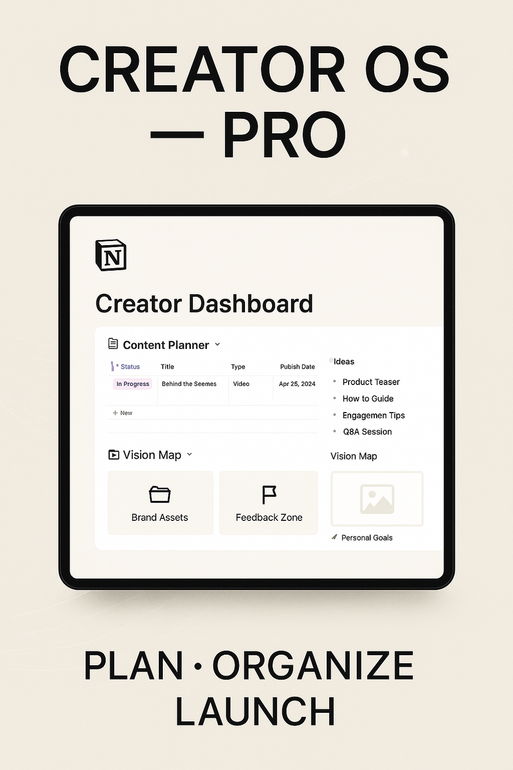 🚀 Creator OS – Pro | Notion System for Digital Creators