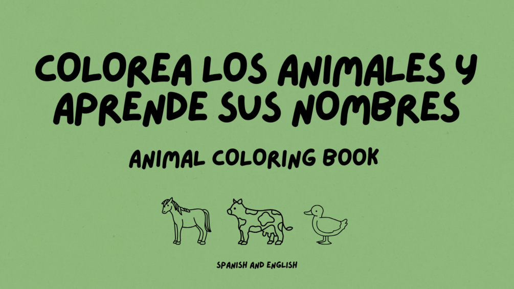 Animal Coloring Book for Kids | Spanish English Bilingual Printable ...