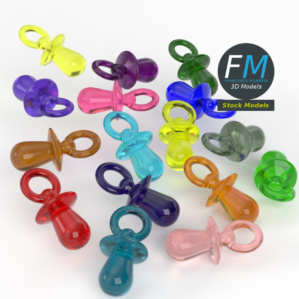 3D MODEL - Decorative mini pacifiers 1