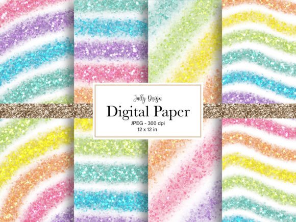 Beautiful Rainbow Digital Paper Bundle More than 156 Graphics