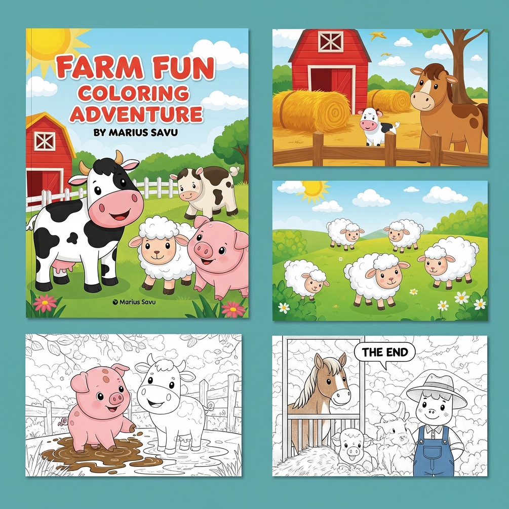 Farm Fun Coloring Adventure - Digital Coloring Book for Kids!