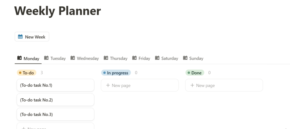 Weekly Planner | Notion Template