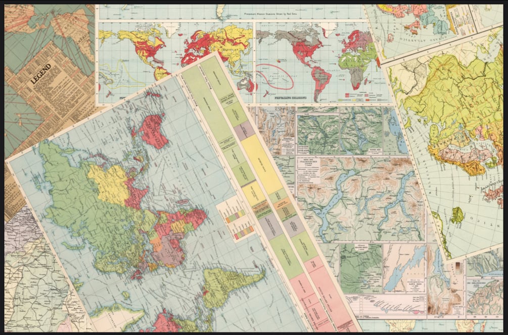 Vintage World Maps Collection: Historical Cartography for Enthusiasts and Creatives