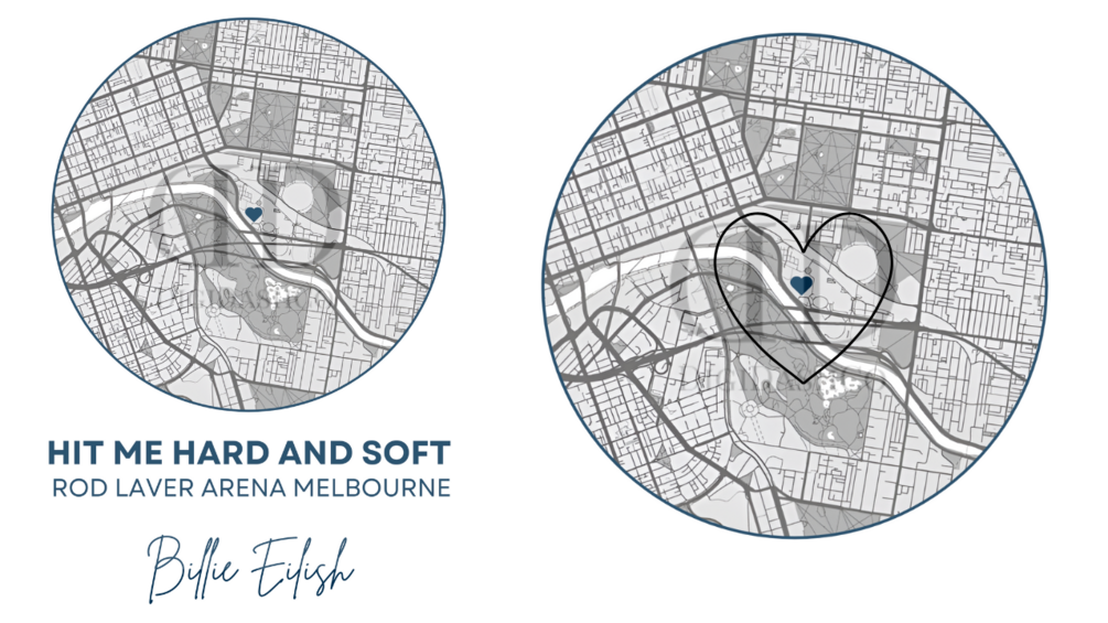 Billie Eilish HMHAS Tour Map Poster - Melbourne