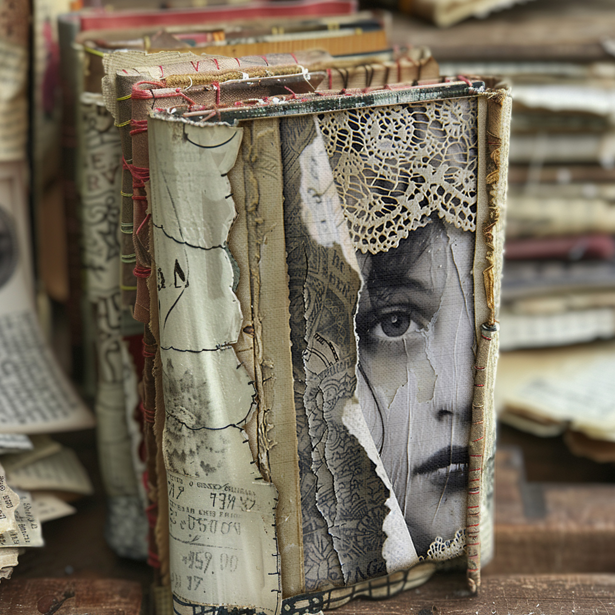 16 pc Lacy Page Portrait Collage Printable Junk Journal Half Papers for ...