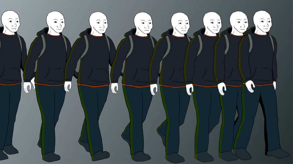 Doomer walking cycle animation