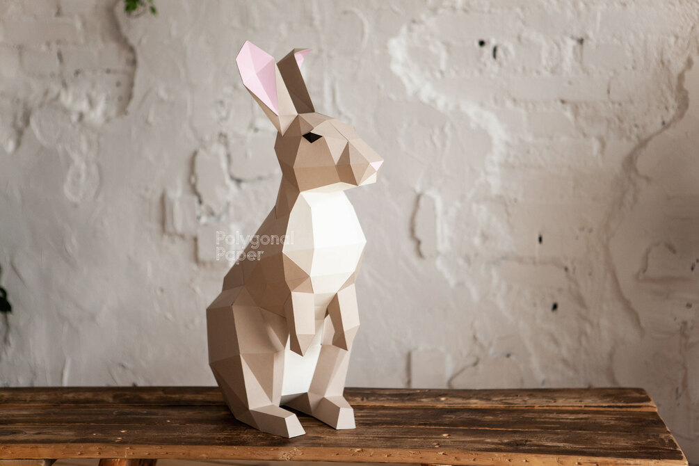 Rabbit L: Digital Files for Papercraft. PDF, DXF drawings for download.