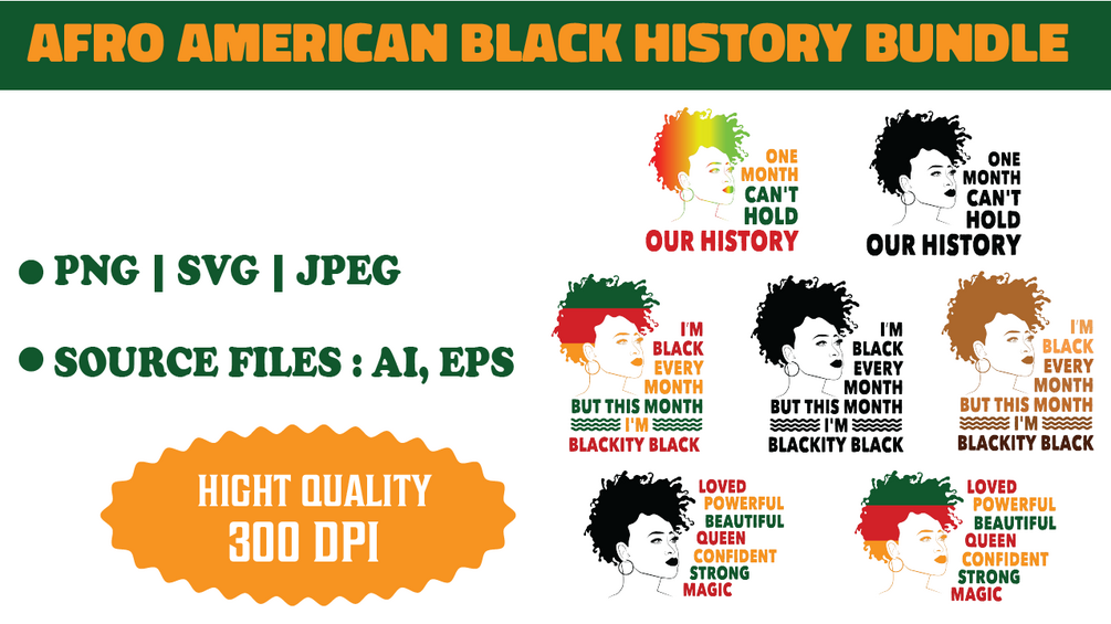 Black History Afro American Bundle
