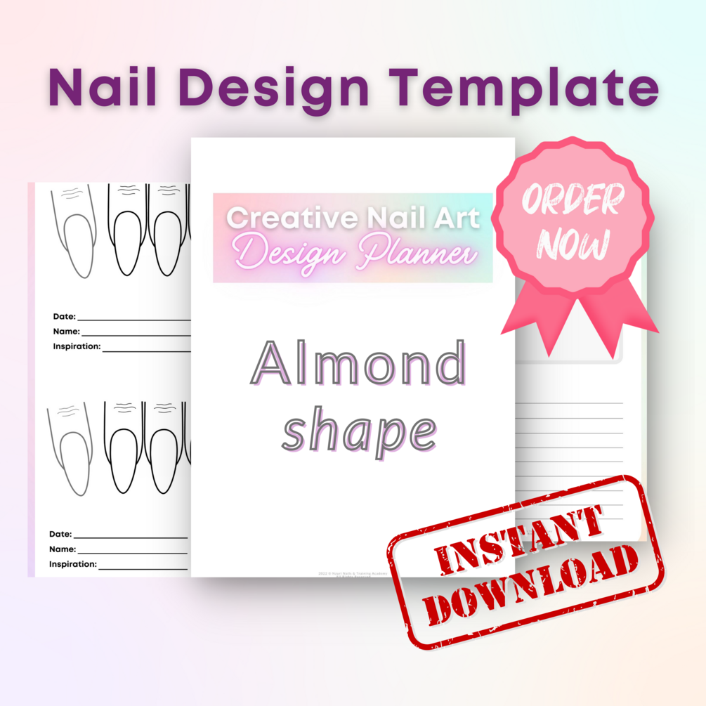 Nail Art Design Template - INSTANT DOWNLOAD | Design Planner for Almond ...