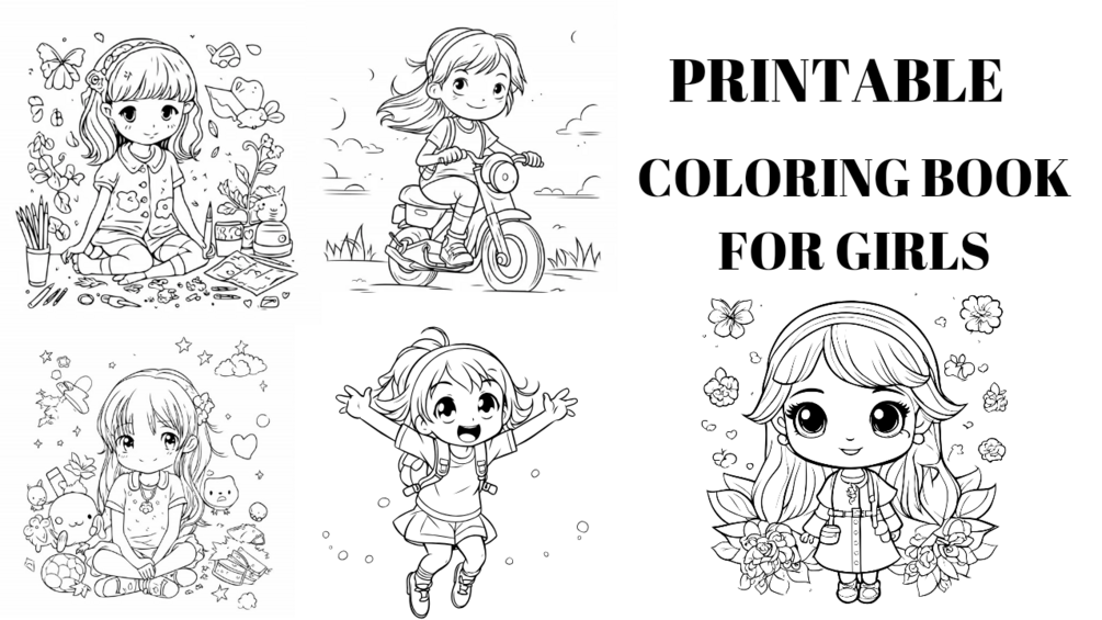 Cute coloring book for girls