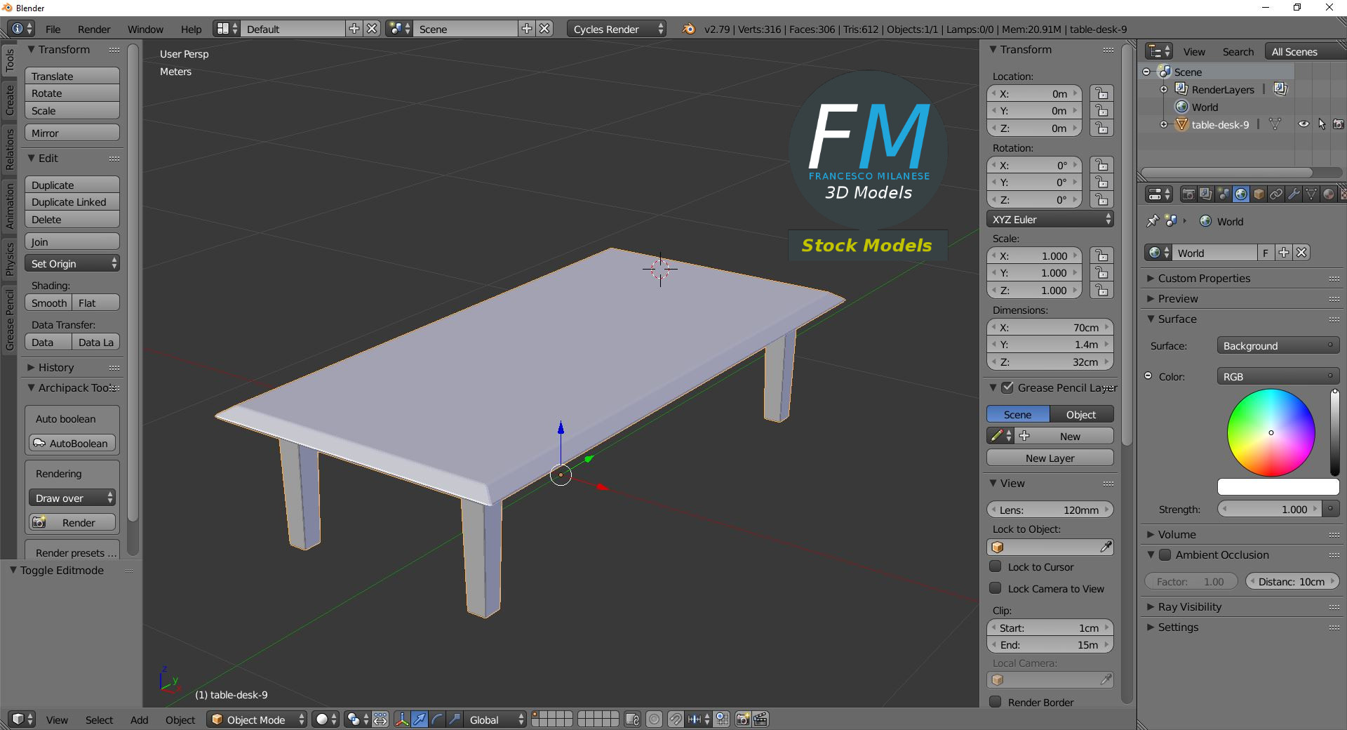 3D MODEL - Table desk 9