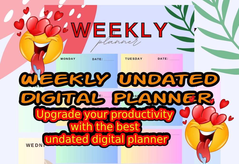 Weekly Undated Digital Planner for iPad & GoodNotes | Reusable ...