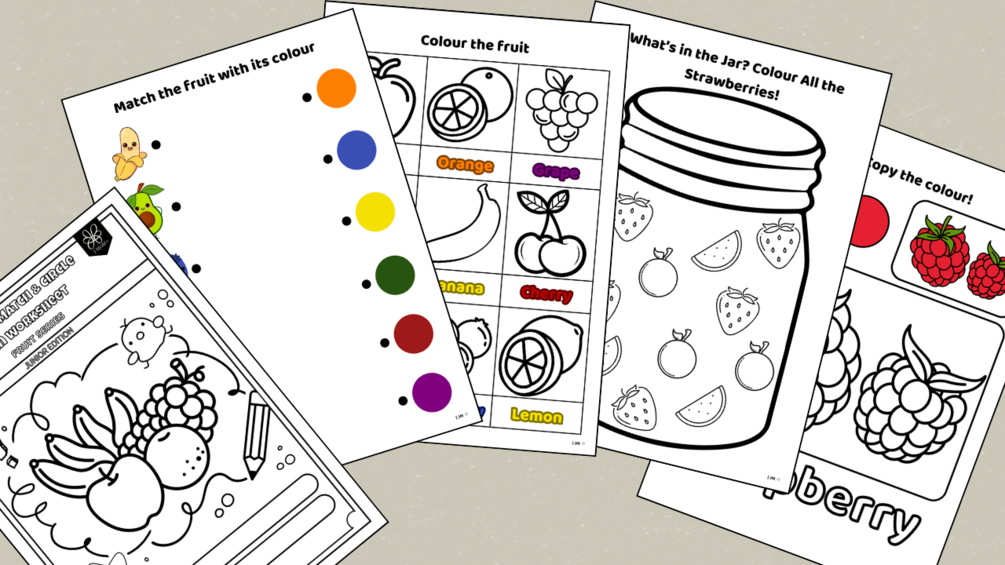 Colour, Match & Circle -Fun and Educational Fruits Printable Kids ...