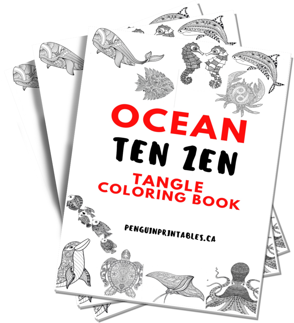 The OCEAN TEN ZEN tangle Coloring Book - Introductory Price