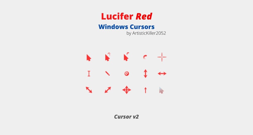 Lucifer v2 Red Cursor Windows 11/10/7