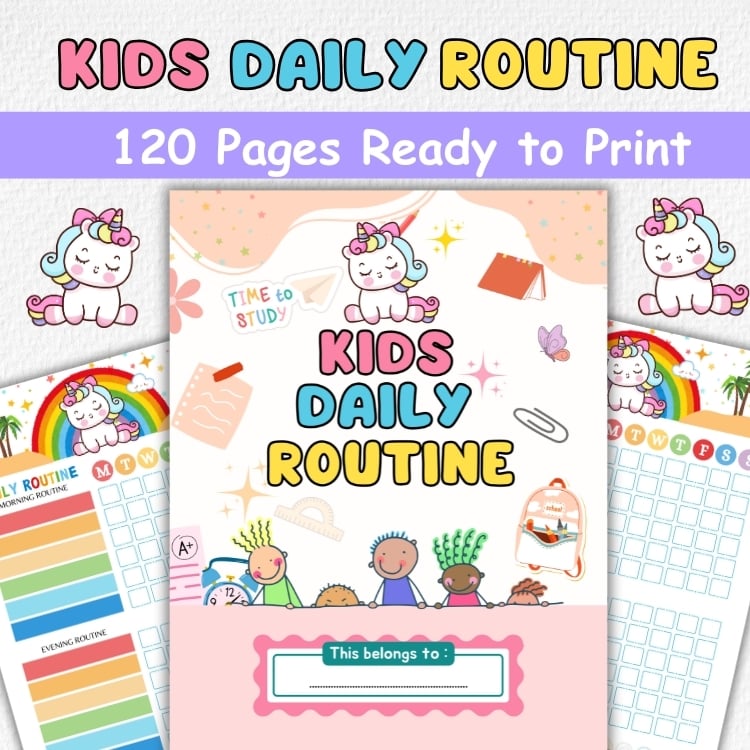 kids daily checklist editable, daily schedule for kids, daily schedule ...