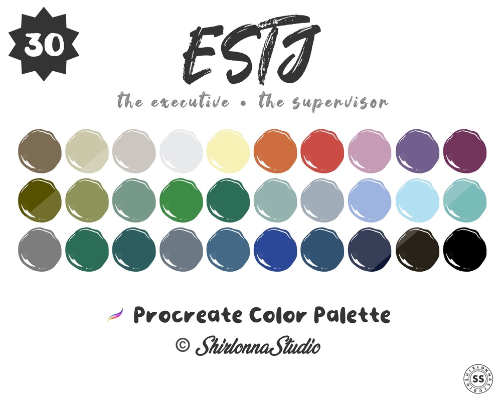 30 ESTJ Procreate Color Palette
